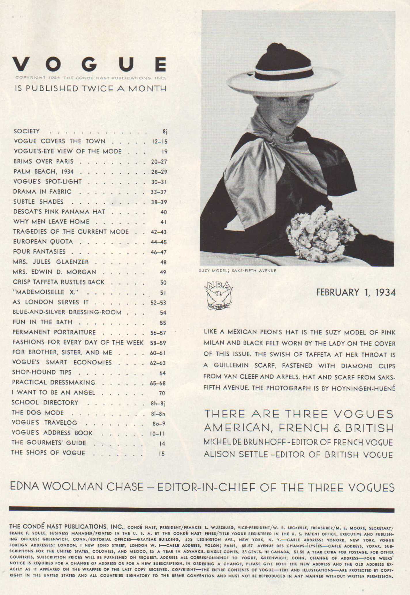 Vogue Magazine February 1, 1934